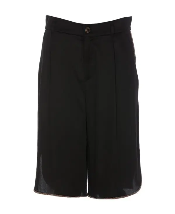 Brunello Cucinelli Knee-length Satin Shorts With Embellished Detailing