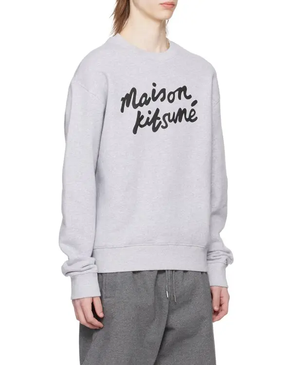 Maison Kitsuné Crewneck Sweatshirt With Logo Print - White