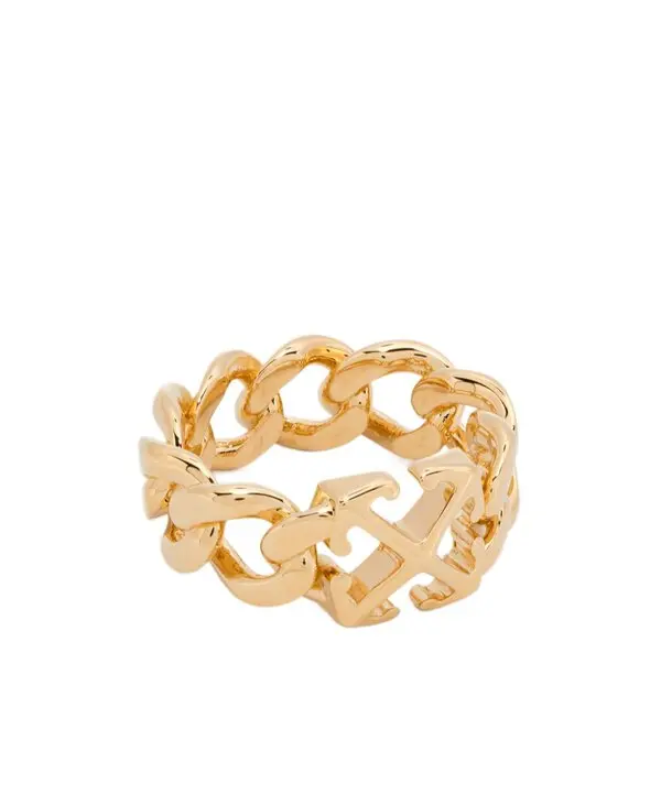 Off-White Arrow Chain Ring - Golden
