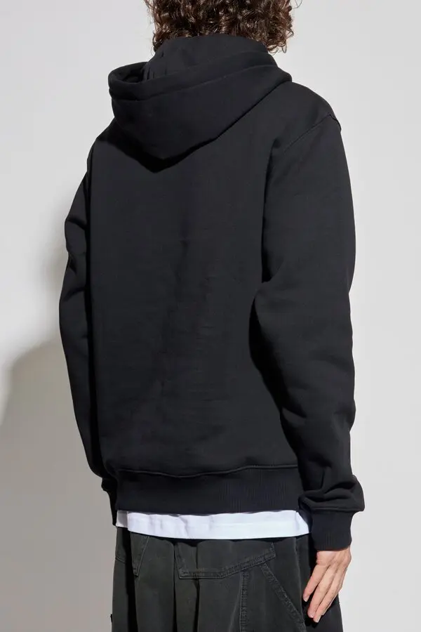 Versace Logo Printed Hoodie - Black
