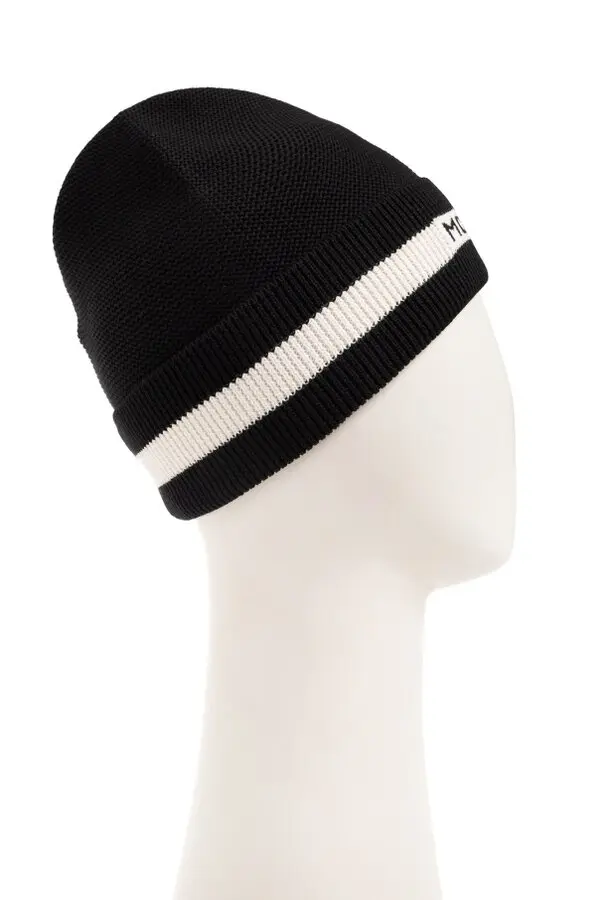 Moncler Logo Intarsia Knit Beanie