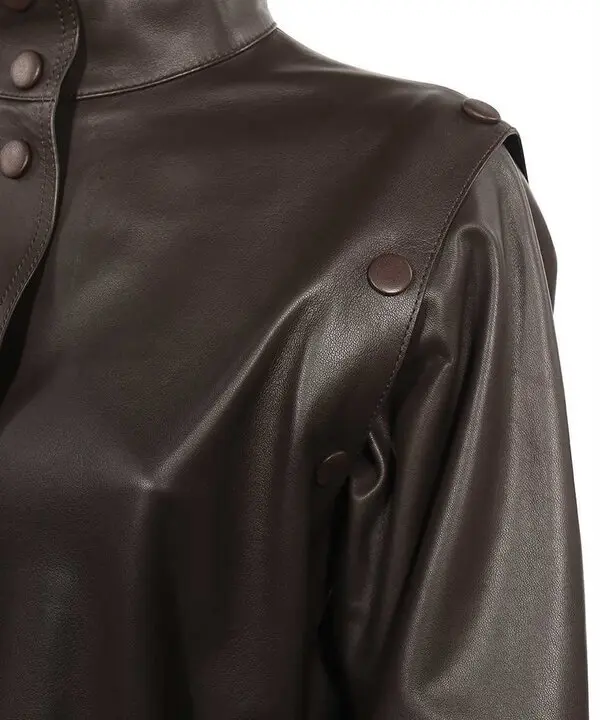 YVES SALOMON Belted Leather Coat