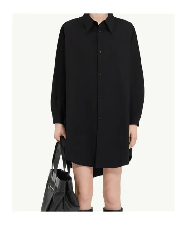 MAISON MARGIELA Shirt Dress With Contrasting Stitching And Patch Detail
