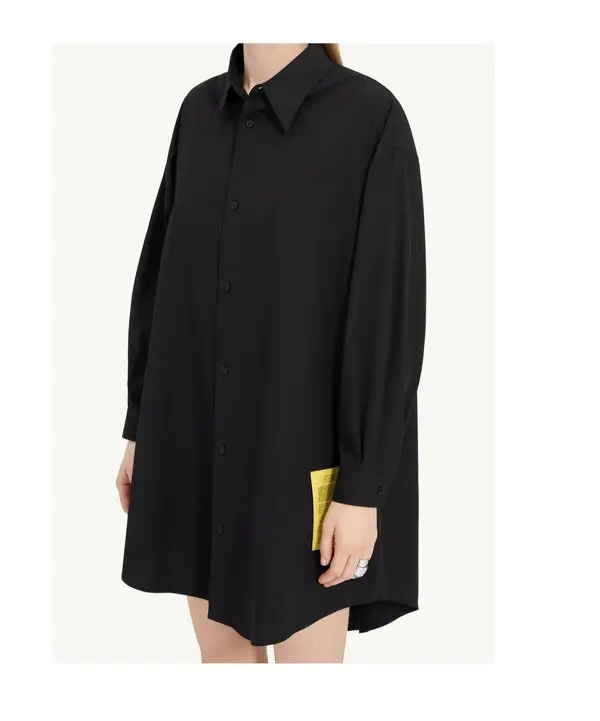 MAISON MARGIELA Shirt Dress With Contrasting Stitching And Patch Detail