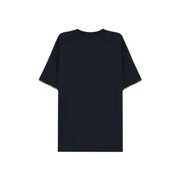 Burberry Check Trim Cotton T-shirt - Black