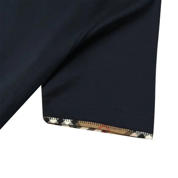 Burberry Check Trim Cotton T-shirt - Black