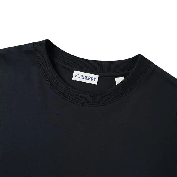 Burberry Check Trim Cotton T-shirt - Black
