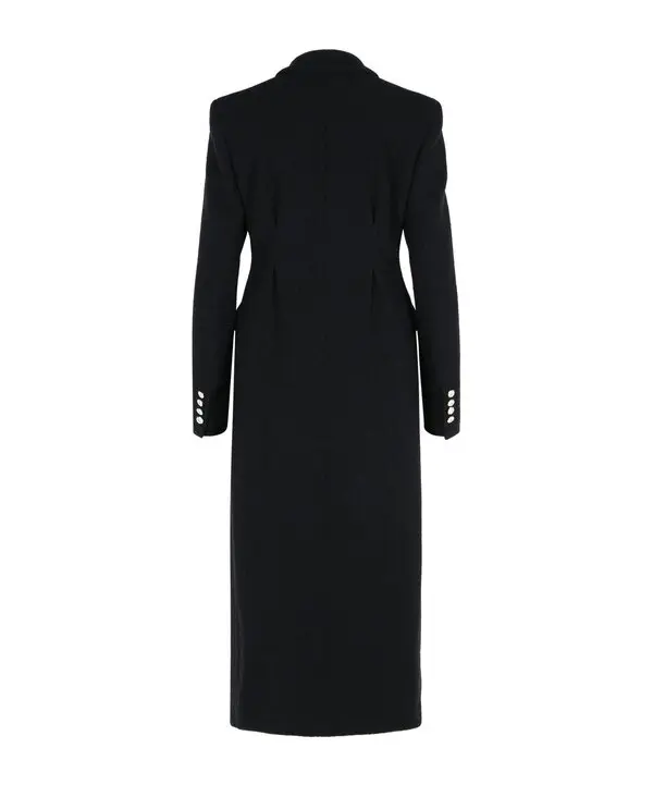 Alessandra Rich Jewel Buttoned Long Sleeve Coat