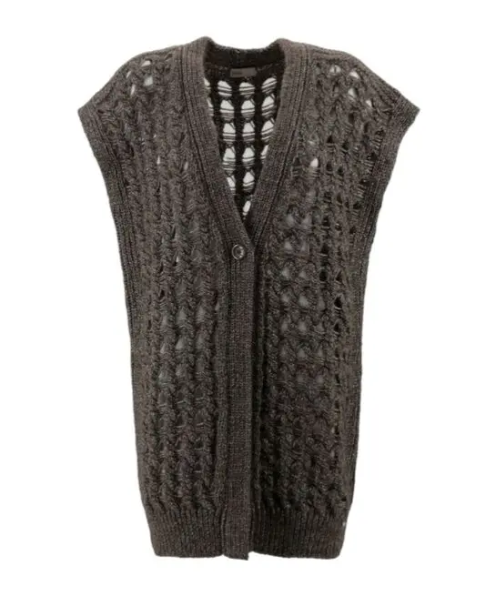 Herno Sleeveless Knitted Cardigan - Black