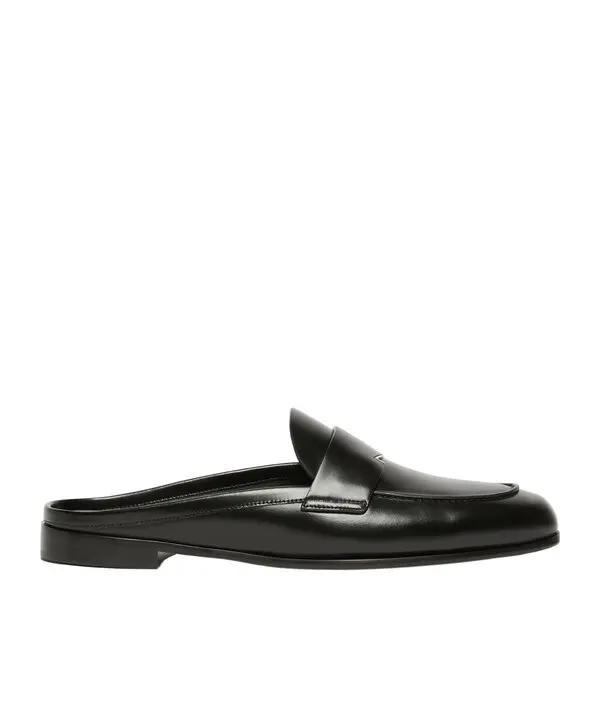 Max Mara Smooth Leather Mule Moccasins