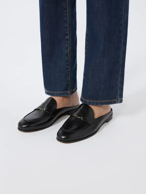 Max Mara Smooth Leather Mule Moccasins