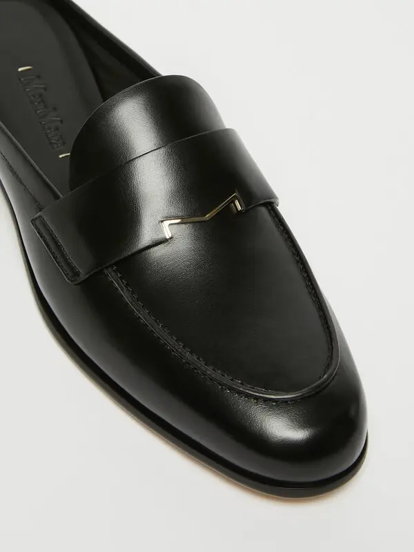 Max Mara Smooth Leather Mule Moccasins