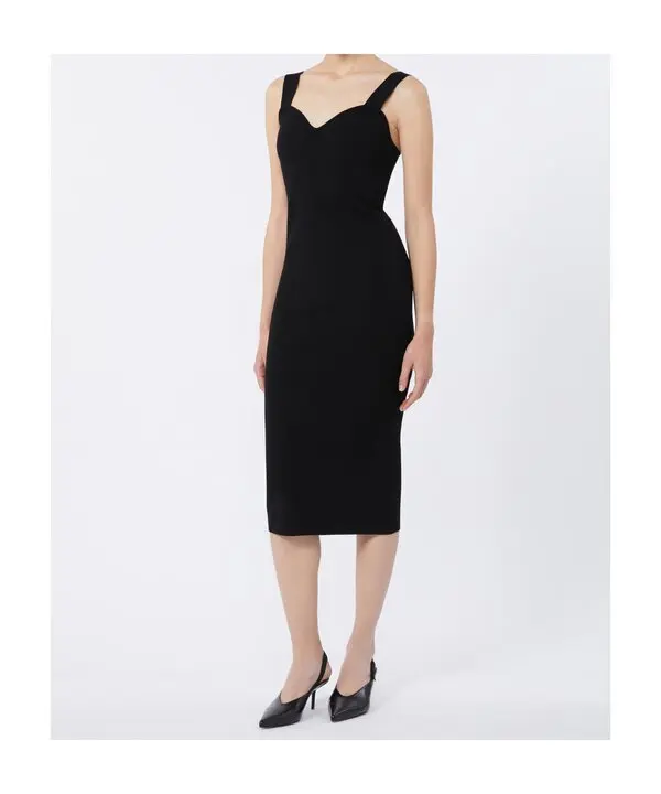 Max Mara Sweetheart Neckline Dress With Wide Shoulder Straps
