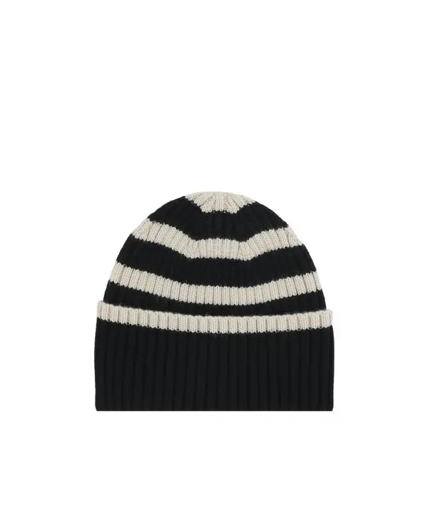 TOTEME Striped Ribbed Knit Beanie
