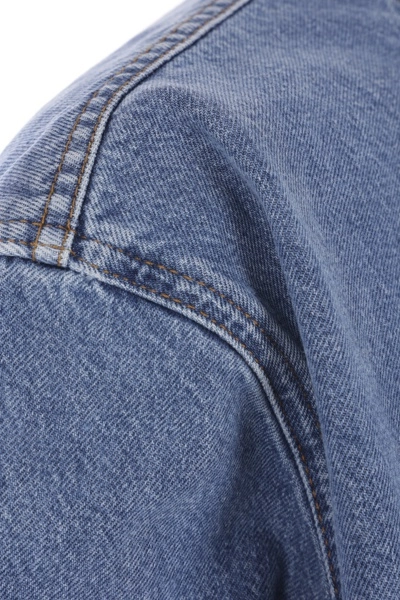 TOTEME Band Collar Buttoned Denim Shirt