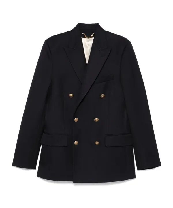 GOLDEN GOOSE Double Breasted Striped Blazer - Black