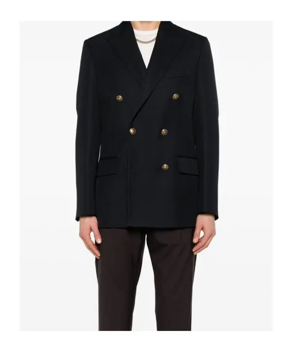 GOLDEN GOOSE Double Breasted Striped Blazer - Black