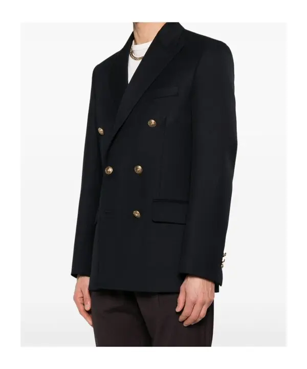 GOLDEN GOOSE Double Breasted Striped Blazer - Black