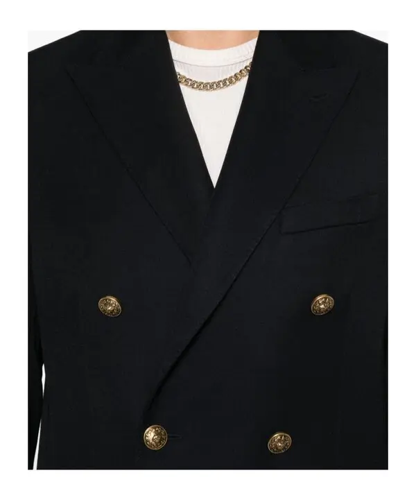 GOLDEN GOOSE Double Breasted Striped Blazer - Black