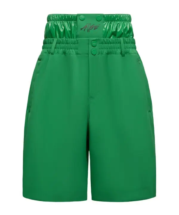 Moncler X Asap Rocky Logo Printed Layered Shorts - Bright Green