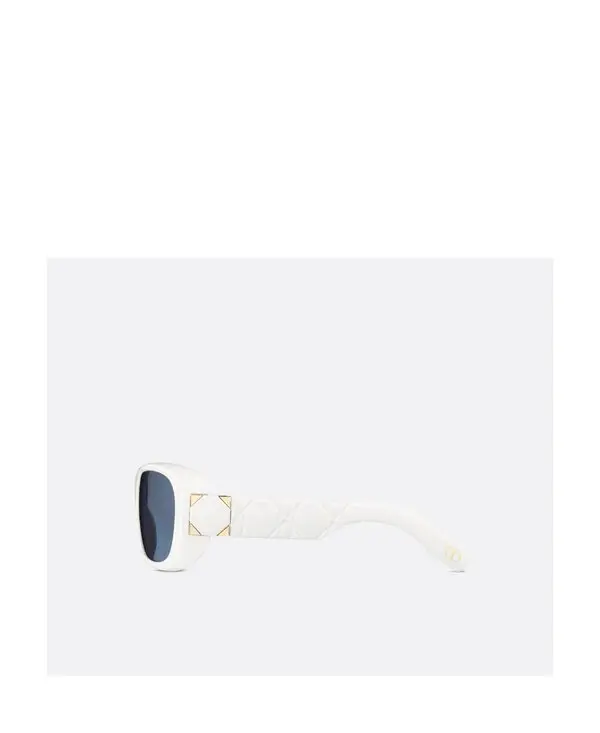 Dior White Acetate Sunglasses With Lenses And Gold Tone Accents - Blue