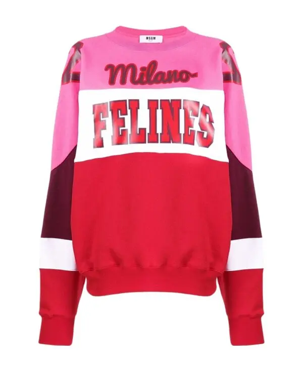 MSGM Color-blocked Crew Neck Pullover