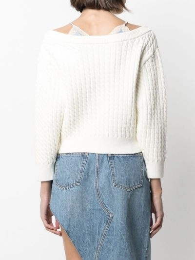 Alexander Wang Off-shoulder Cable Knit Jumper