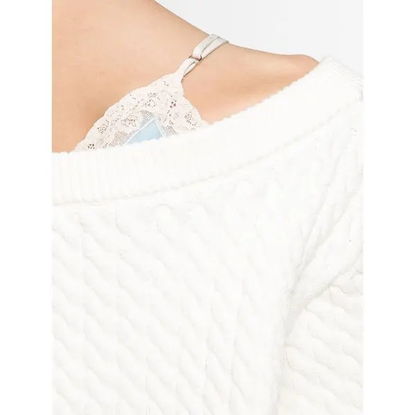Alexander Wang Off-shoulder Cable Knit Jumper