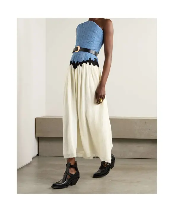 Gabriela Hearst Off-shoulder Dress With Pleated Details