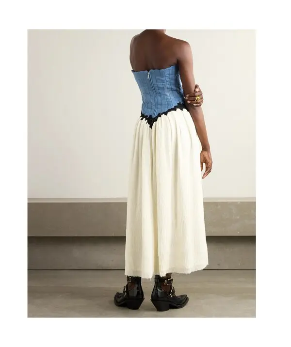 Gabriela Hearst Off-shoulder Dress With Pleated Details