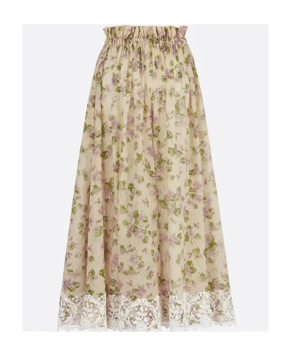 Dior Mid-length Skirt With Ruffle And Lace Detail