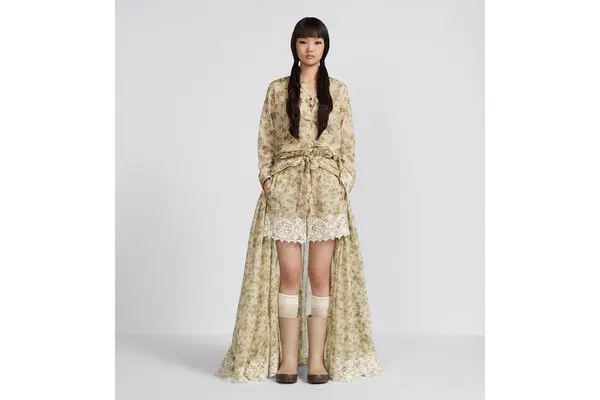 Dior Mid-length Skirt With Ruffle And Lace Detail