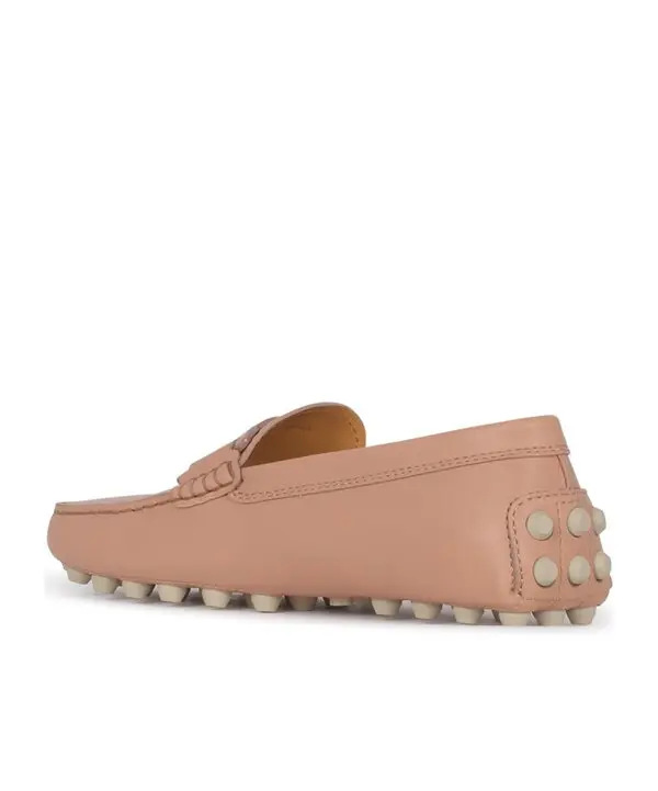 TOD'S Gommino Chain Motif Slip-on Loafers - Nude