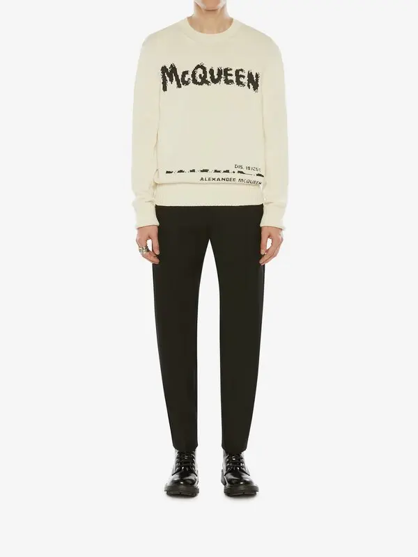 Alexander McQueen Graffiti Logo Intarsia Jumper