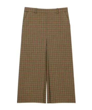 Saint Laurent Checked Mid-rise Culottes - Beige Multicolor