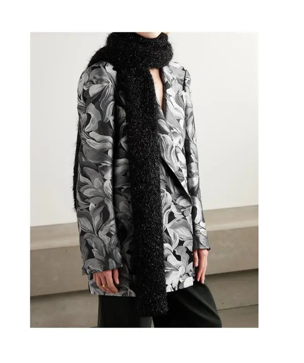 Dries Van Noten Metallized Knit Scarf