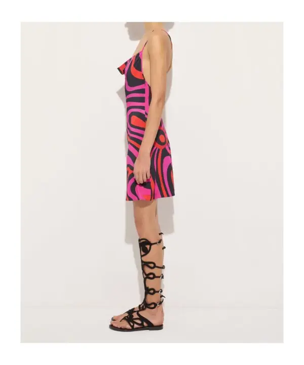 Emilio Pucci Printed Jersey Satin Dress - Black