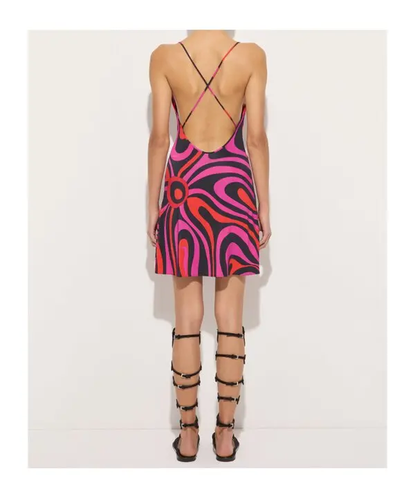 Emilio Pucci Printed Jersey Satin Dress - Black