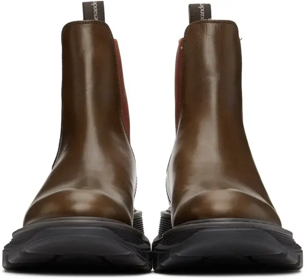 Alexander McQueen Round Toe Chelsea Boots - Brown
