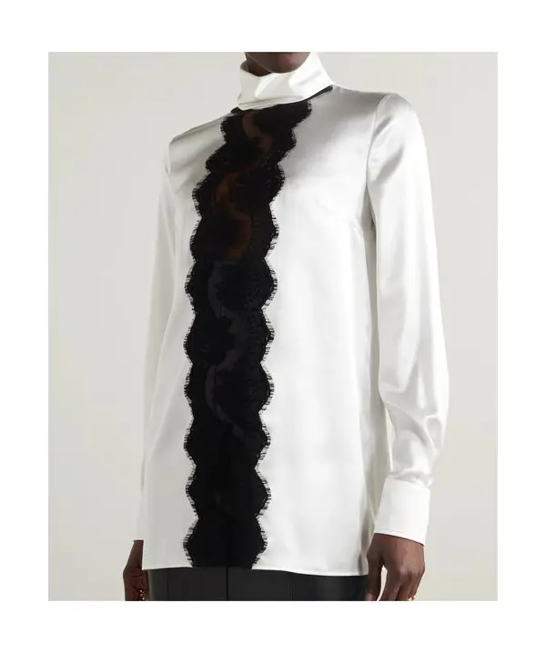 Dolce & Gabbana High Neck Long Sleeve Lace Top