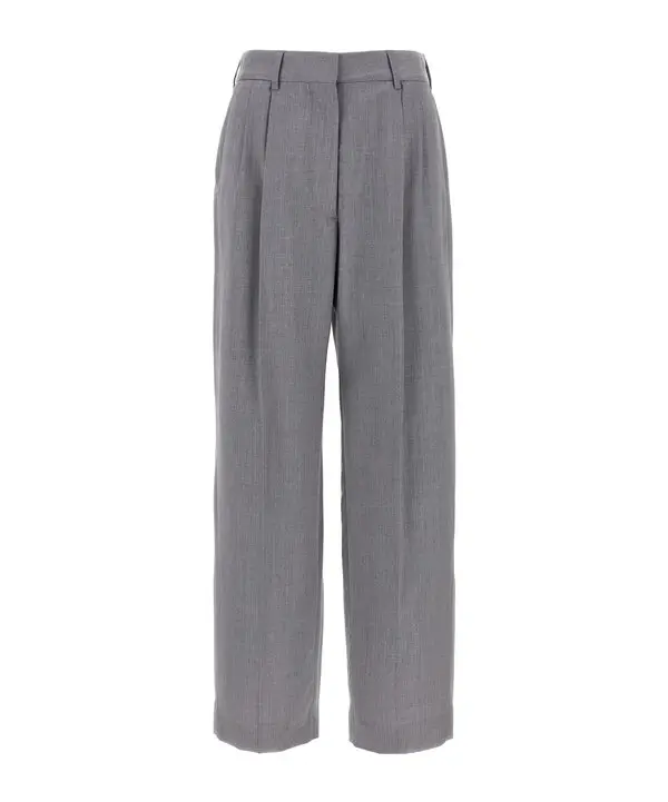 BLAZÉ MILANO High-waisted Pleat Detail Trousers - Gray