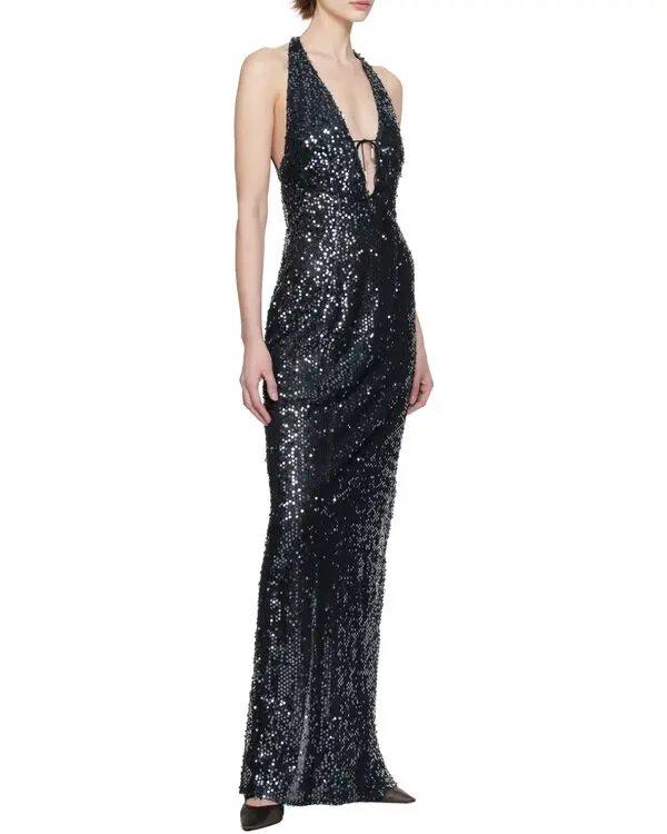 16Arlington Sequined Tulle Halterneck Gown