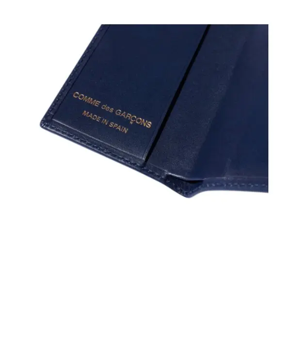 Comme Des Garçons Navy Logo Card Bag