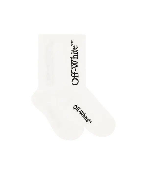 Off-White Logo Intarsia Socks - White