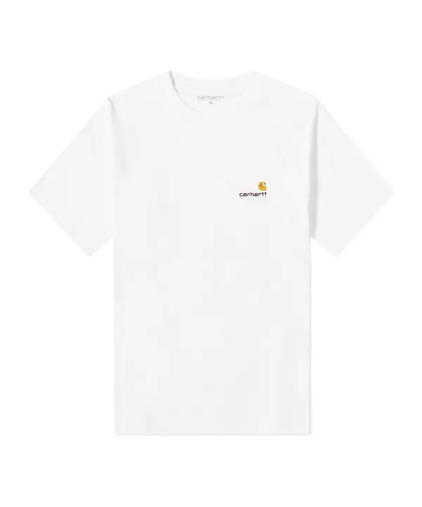Carhartt Work In Progress American Script Organic Cotton T-shirt - White