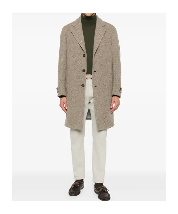 Eleventy Single-breasted Coat With Notched Lapel