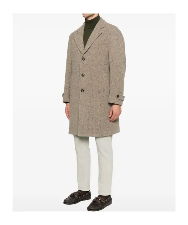 Eleventy Single-breasted Coat With Notched Lapel