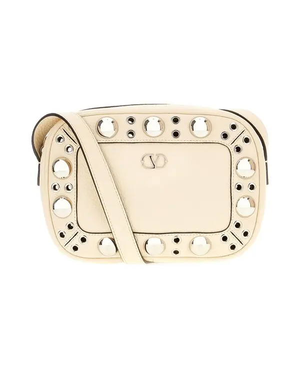 Valentino Garavani Nellcôte Studded Crossbody Bag - Light Ivory White