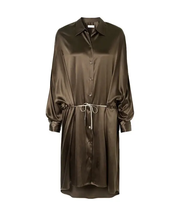Dries Van Noten Long-sleeved Shirt Dress With Button Closure