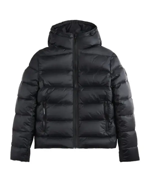 FAY Quilted Down Jacket With Hood - Black